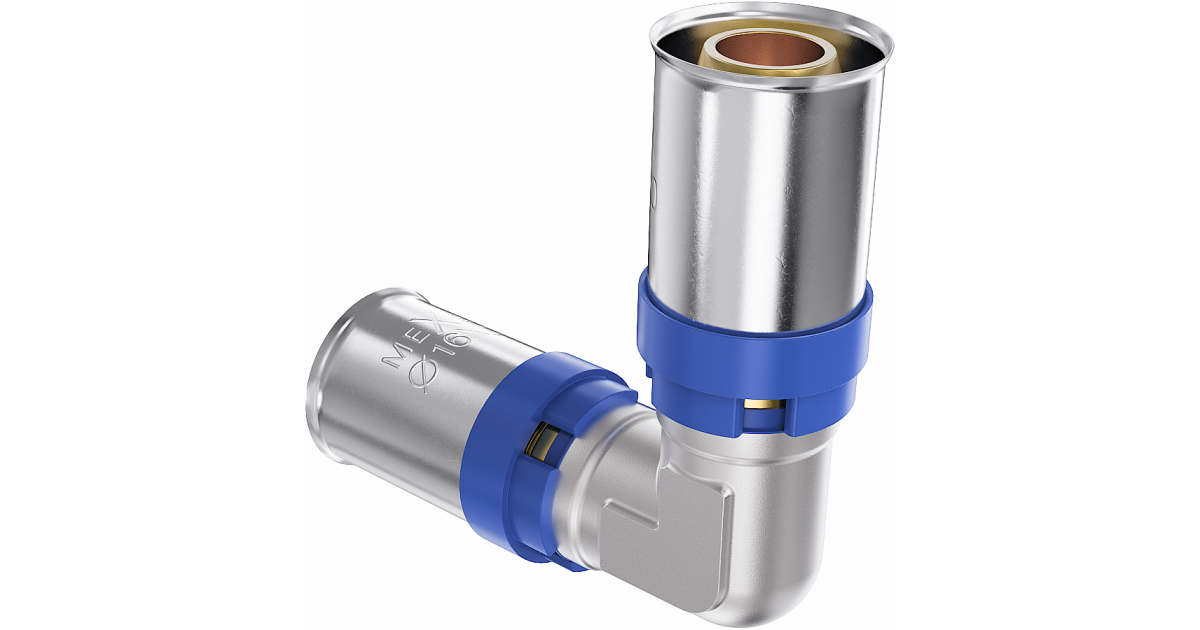 Mexen PEX-P suspaudžiamas alkūnė, presuojamas PEX 16 x 16 - W97124-1616-00